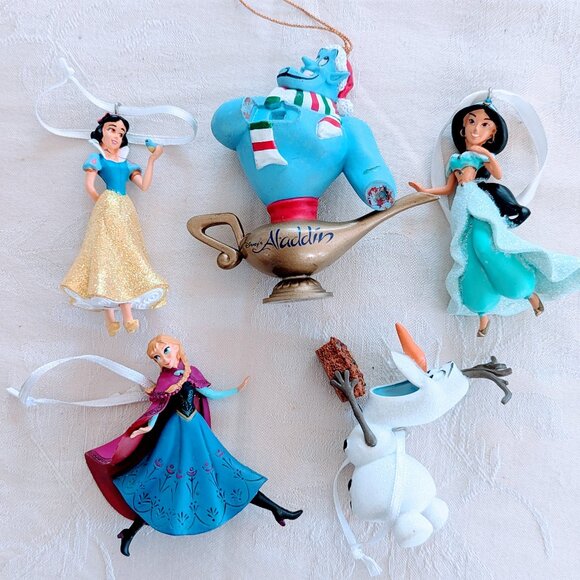Disney | Holiday | Lot Of 5 Disney Christmas Ornaments Vtg Aladdin ...